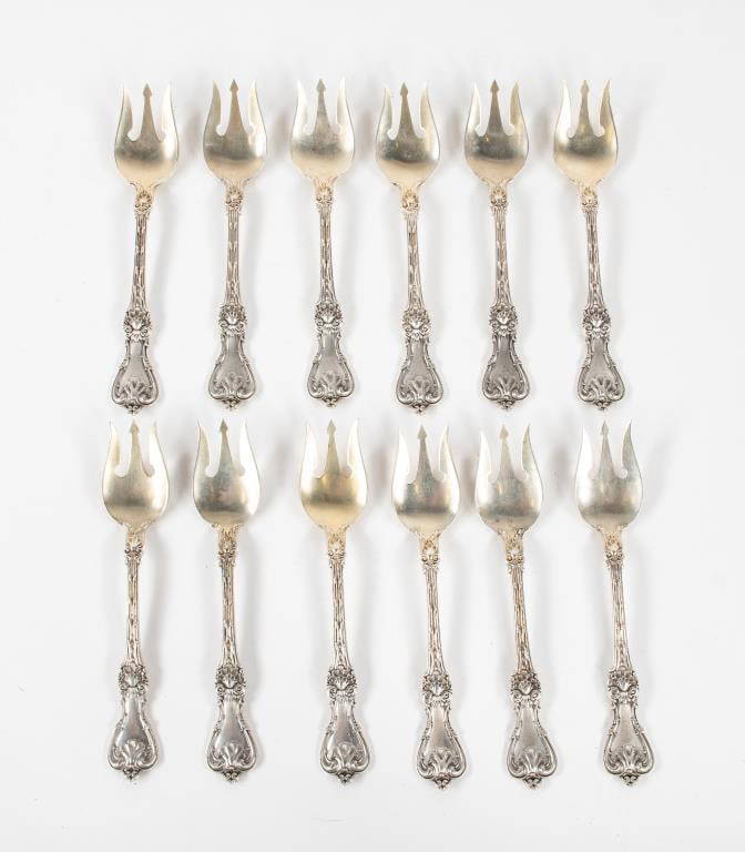 Whiting King Edward Sterling Ice Cream Forks Auction
