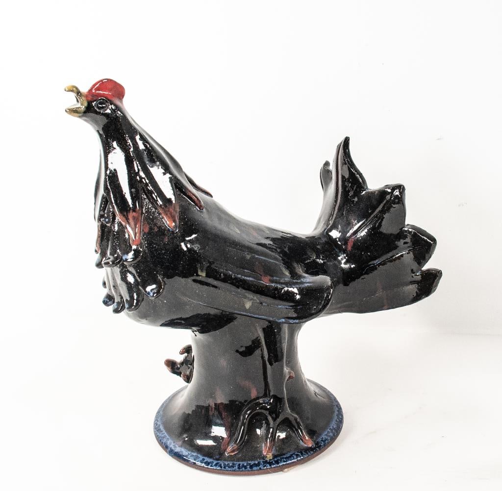 Steve Turpin Stoneware Rooster Auction
