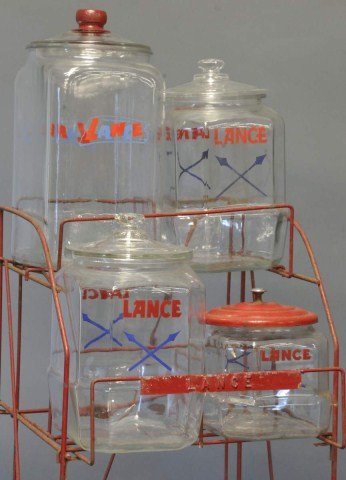 Lance Snack Jars With Metal Rack