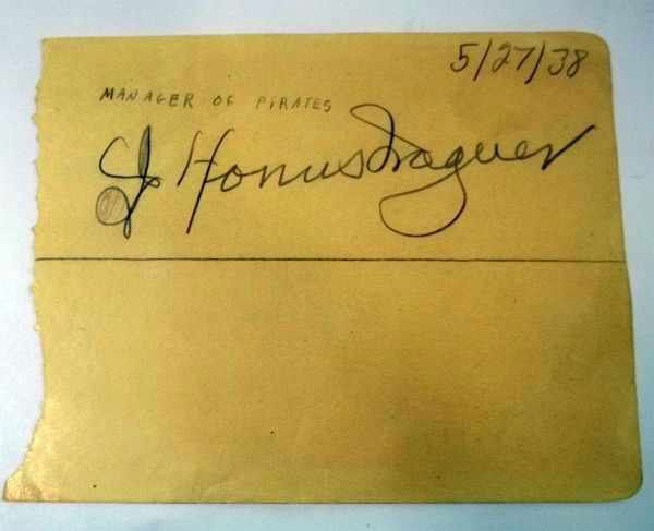 240: Honus Wagner Autograph