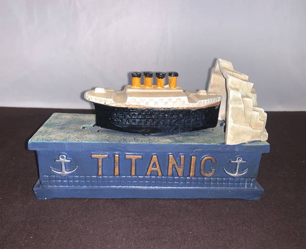 Cast Iron Titanic Coin Bank