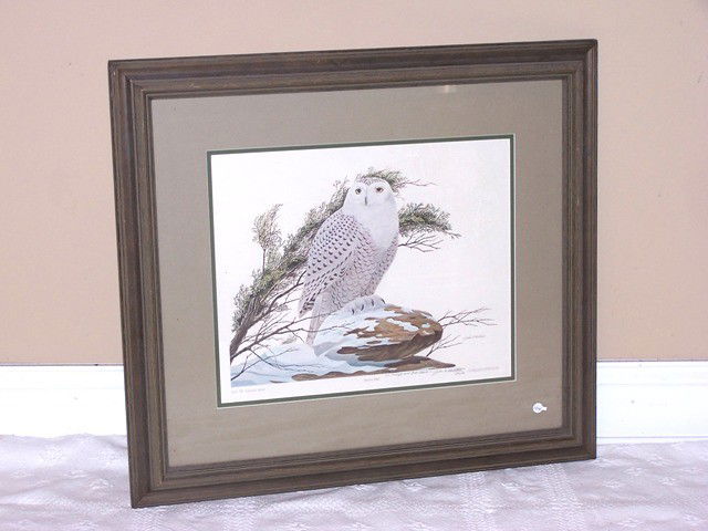 6: John A Ruthven signed Print "Snowy Owl"