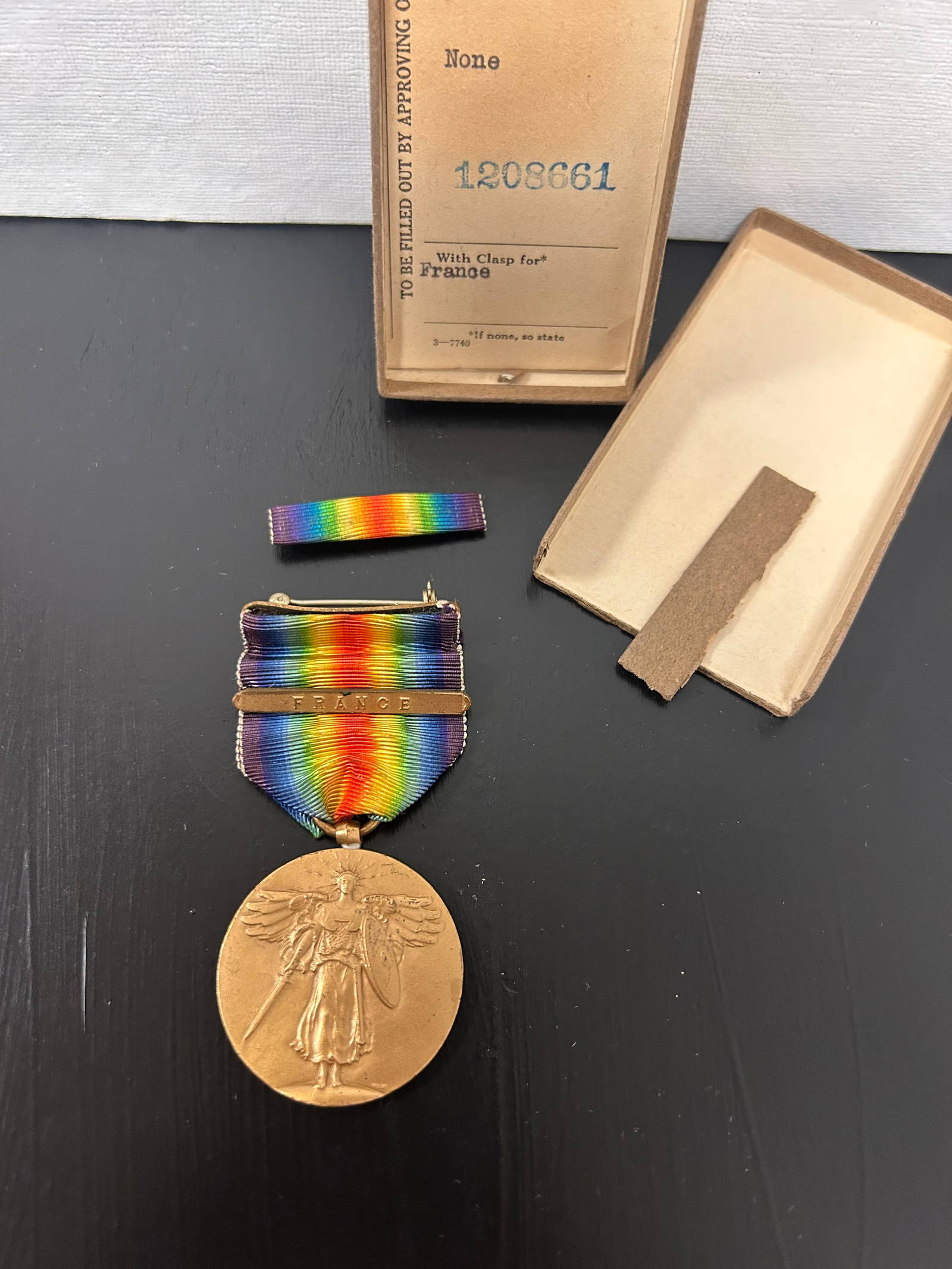 Ww1 Us Victory Medal With France Clasp Sg Adams Box Auction