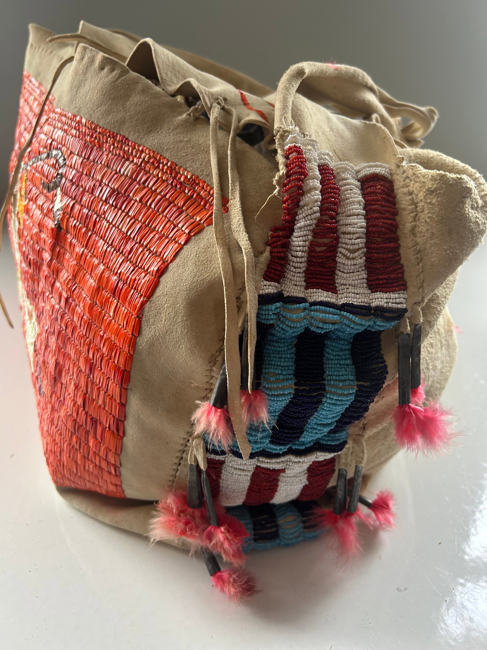 Native American Porcupine Quill Tipi Bag Auction