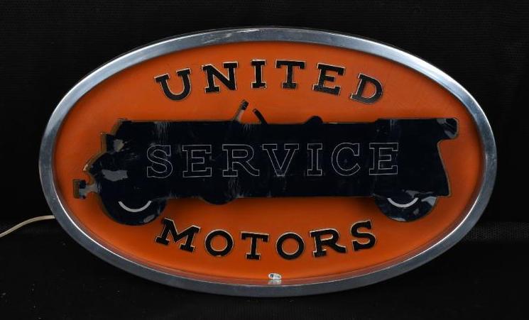 United Motor Service Lighted Counter Top Sign