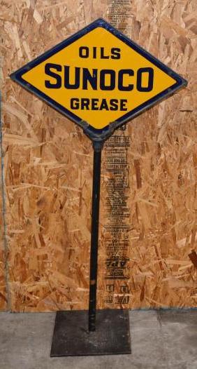 Sunoco Oils Grease Porcelain Curb Sign - Jul 31, 2021 | Matthews ...