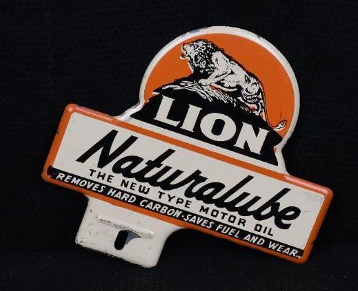Lion Naturalube Motor Oil Metal License Plate