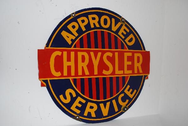 Chrysler Approved Service Dsp Sign, 30x32 Inches,