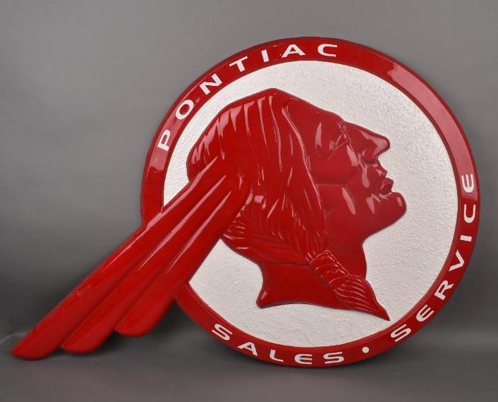 Pontiac Sales & Service Fiberglass Molded Sign