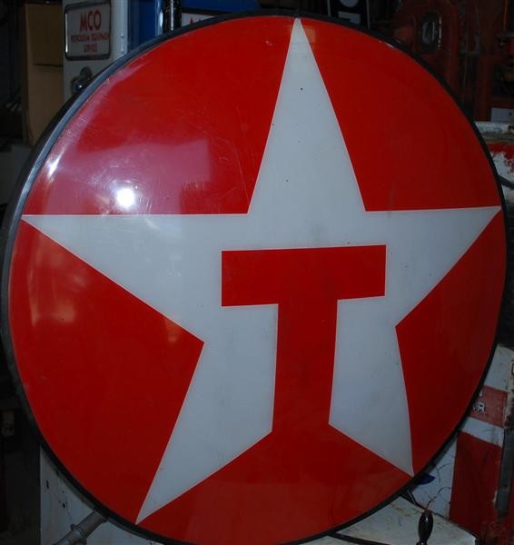 296: New Texaco Star Logo plastic lighted sign, 34x6 in