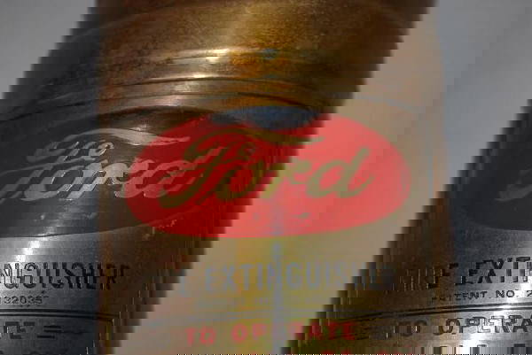 Ford Brass Fire Extinguisher With Mounting Bracket