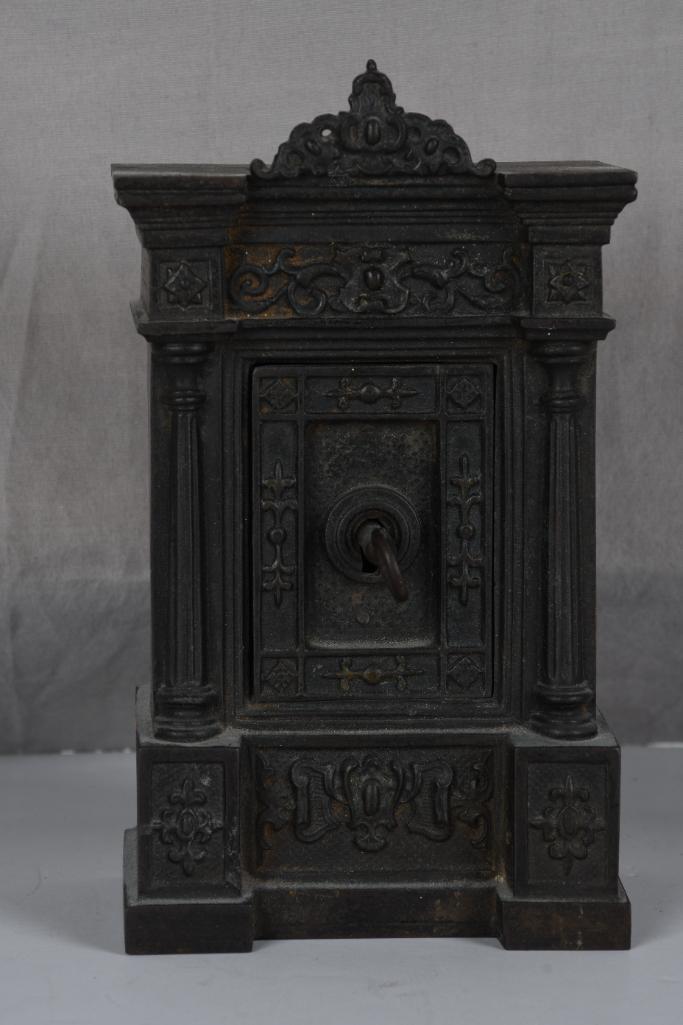 Cast Iron Still Cabinet Bank W/key