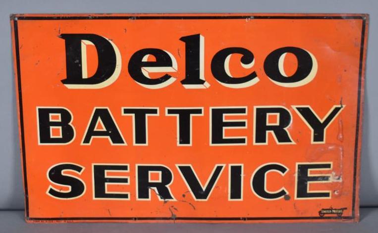 Delco Battery Service w/Logo Metal Sign (#0266) on Mar 05, 2022 ...