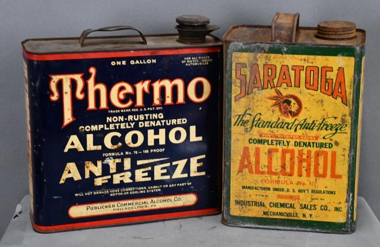 Saratoga & Thermo Anti Freeze One Gallon Metal Cans