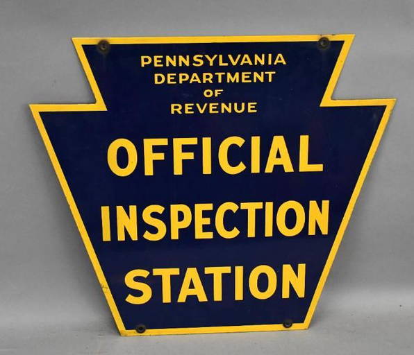 Pennsylvania Official Inspection Station Porcelain Sign (#0333) on Feb ...