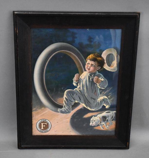 Early Fisk Tire Paper Lithograph Poster