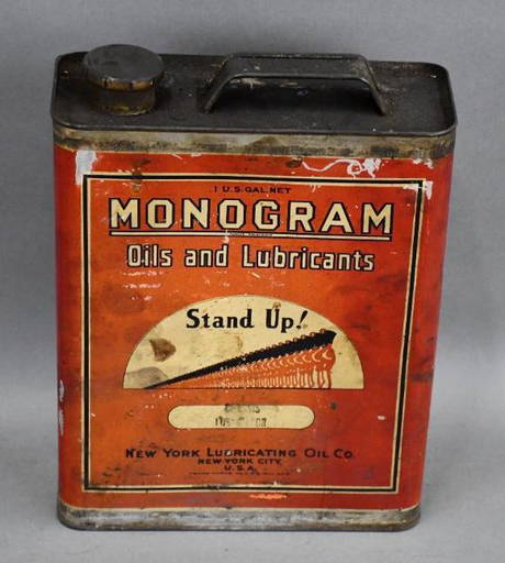 Monogram Oils & Lubricants w/Logo One Gallon Flat Metal (#0354) on Feb ...