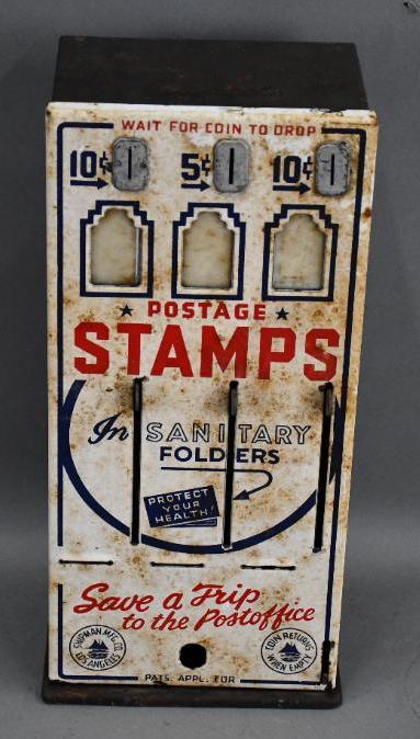 Coin Operated Porcelain Face U.s. Stamp Machine