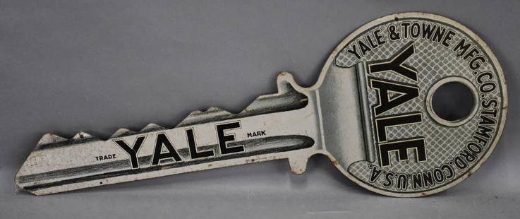 Yale Key Shaped Metal Sign