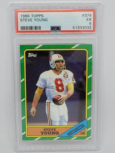 1986 Topps Steve Young Nfl Rookie Card Psa 5 Excellent