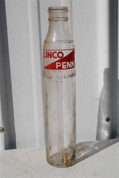 243: Linco/Penn tall glass oil bottle, - Dec 11, 2010 | Matthews ...