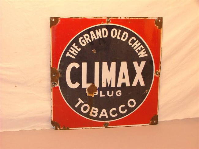 Climax Plug Tobacco "the Grand Old Chew" Ssp Sign
