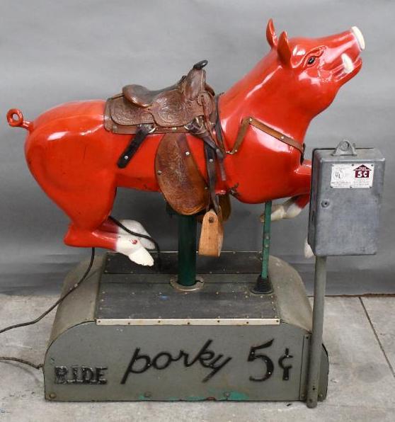 Original Ride Porky The Pig Coin Operated Child's Ride