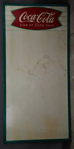 Large Coca-Cola w/Fishtail & Privilege Panel Tin Sign (#1270) on Apr 01 ...