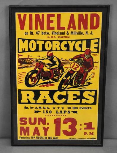 Vineland AMA Sanction Motorcycle Race Poster (#3213) on Apr 03, 2022 ...