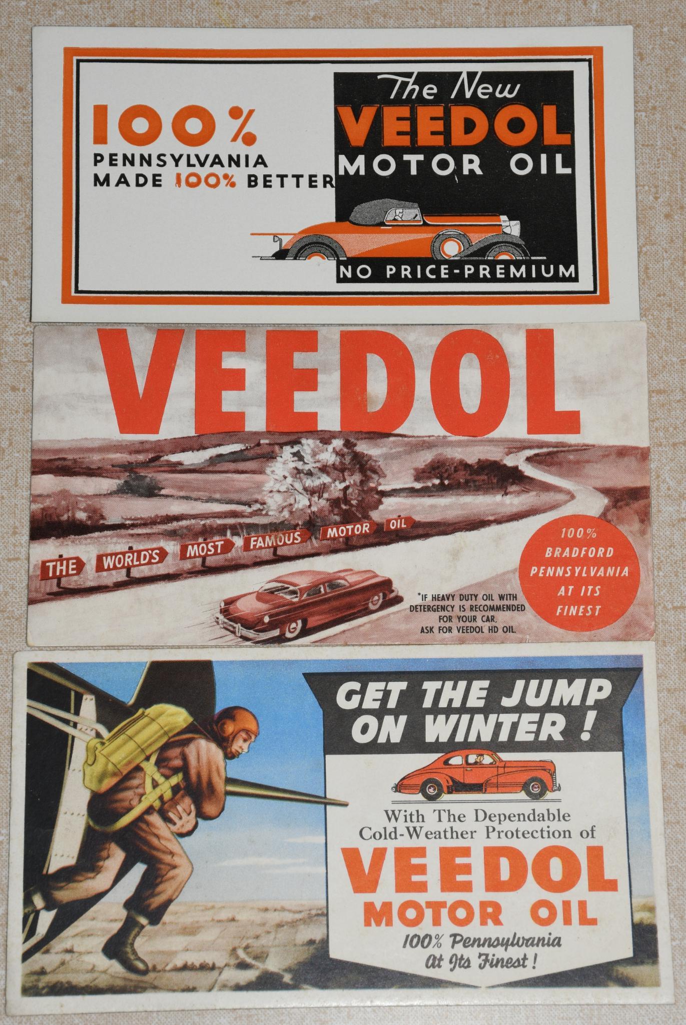 3 Veedol Motor Oil Ink Blotters
