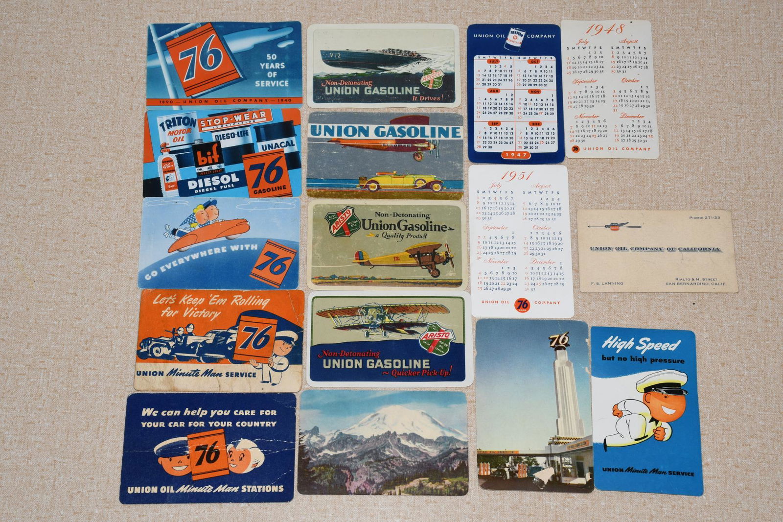 15 Different Union Oil Company Pocket Calendars