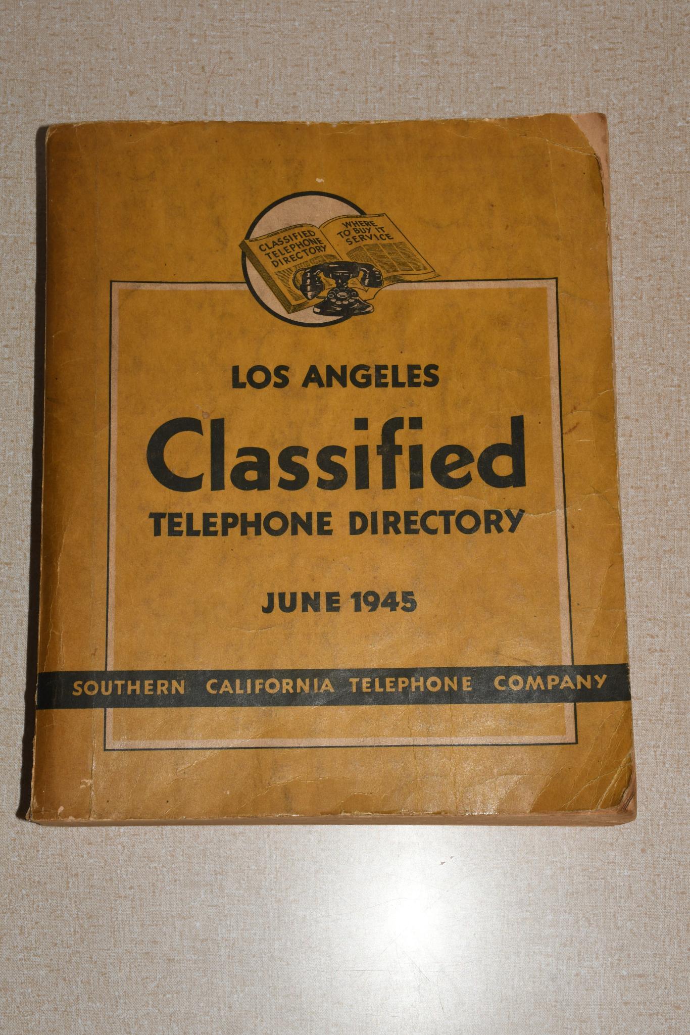 1945 Los Angeles Classified Telephone Directory