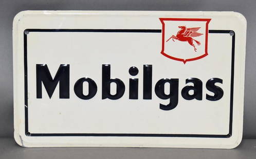 Large Metal Mobil Gas Sign