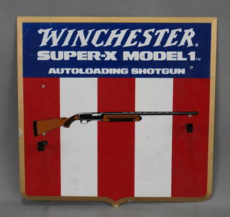 Vtg Winchester Super X Shotgun Store Display Sign