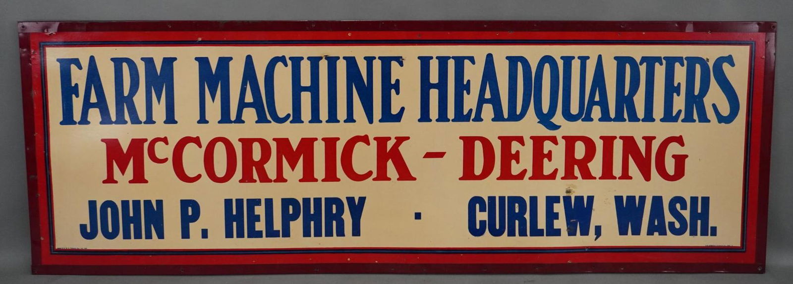 McCormick - Deering "Farm Machine Headquarters" Kemper Thomas sign ...
