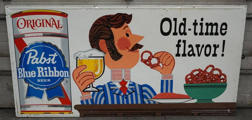Pabst Blue Ribbon W/ Graphics Metal Sign