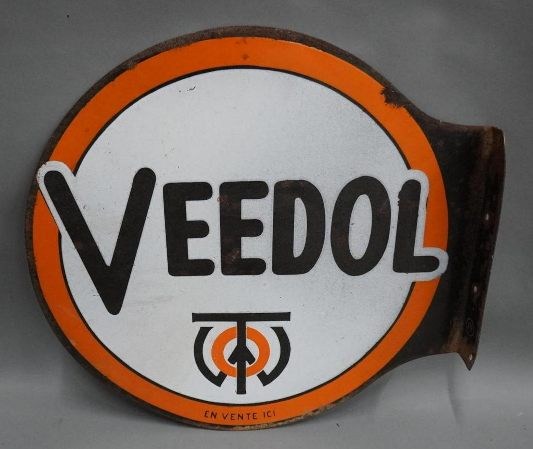 Veedol w/Logo Porcelain Flange Sign (TAC) - Dec 11, 2022 | Matthews ...