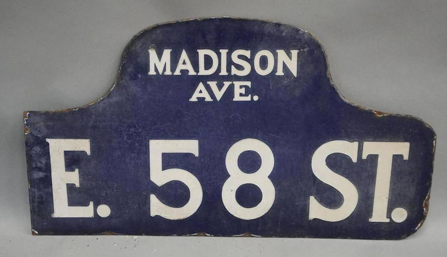 Early Porcelain Street Sign