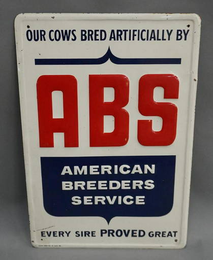 Abs Breeding Service Metal Sign
