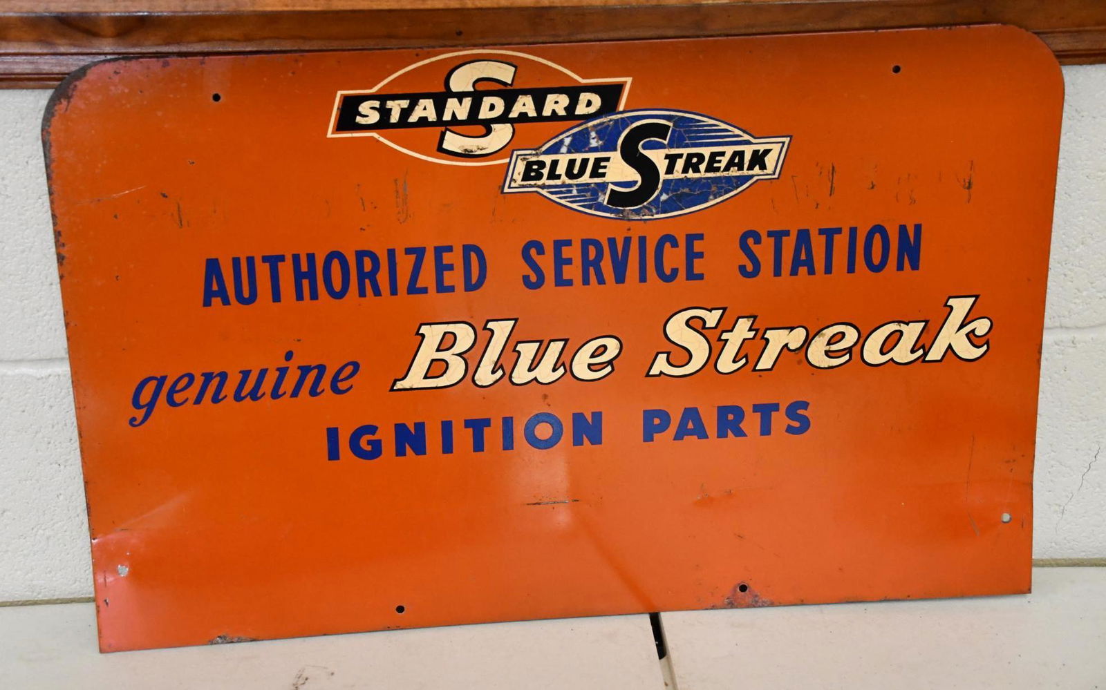 Standard Blue Streak Authorized Service Station Metal Rack Sign (tac)