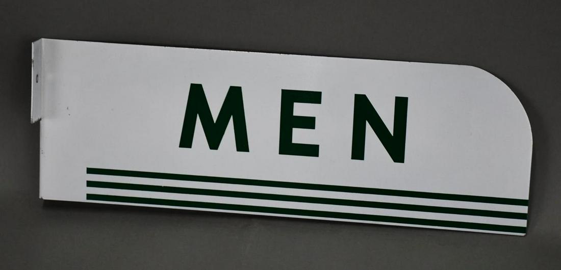 (texaco) Men Rest Room Metal Flange Sign (tac)