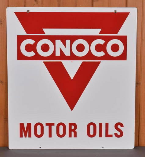 Conoco Motor Oils Porcelain Service Station Sign (tac)