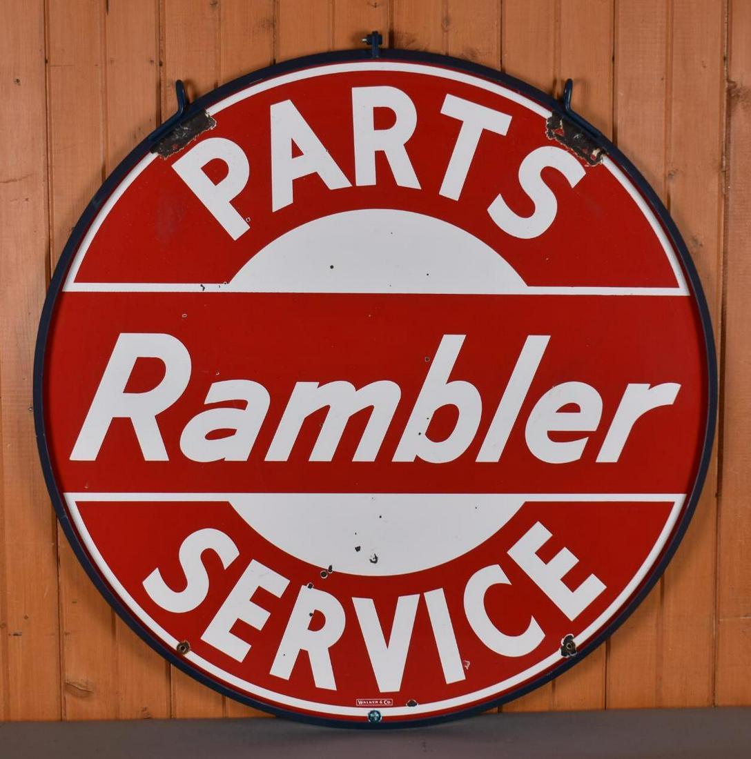 Rambler Parts & Service Porcelain Dealership Sign (tac)