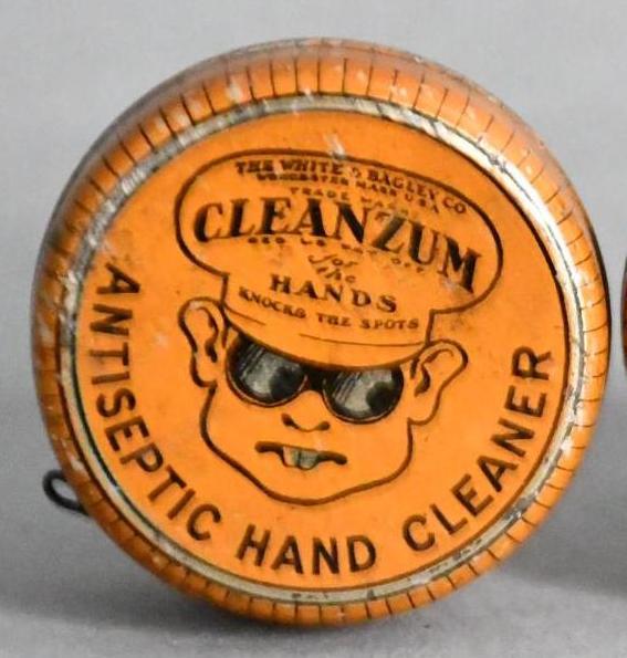 Oilzum W/bucktooth Kid Cleanzum Hand Cleaner Salesman Sample Metal Tin