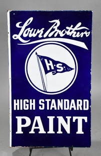 Vintage Lowe Brothers Paint Department Double Sided Advertising Sign