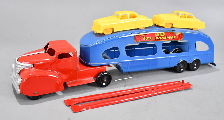 Marx Auto Transport W/loading Ramp & Plastic Cars Nib