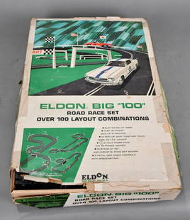 Eldon Big "100" Road Race Set W/cars