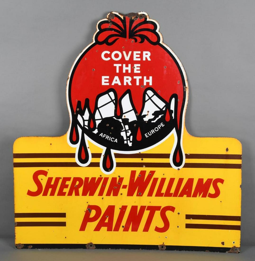 Sherwin-williams Paints "cover The Earth" Porcelain Sign Auction