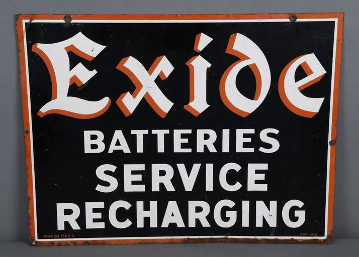 Exide Batteries Service Recharging Metal Sign