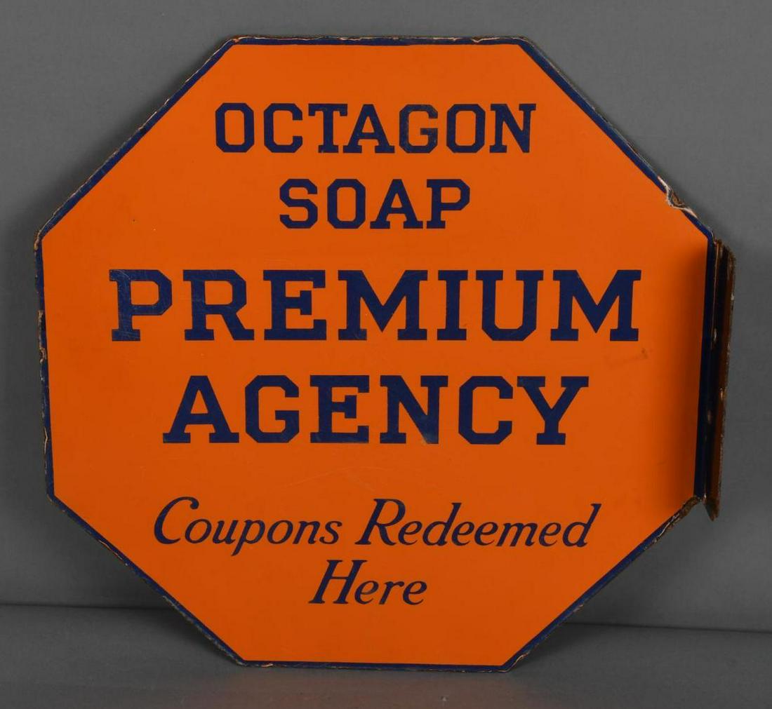 Octagon Soap Premium Agency Porcelain Flange Sign Auction
